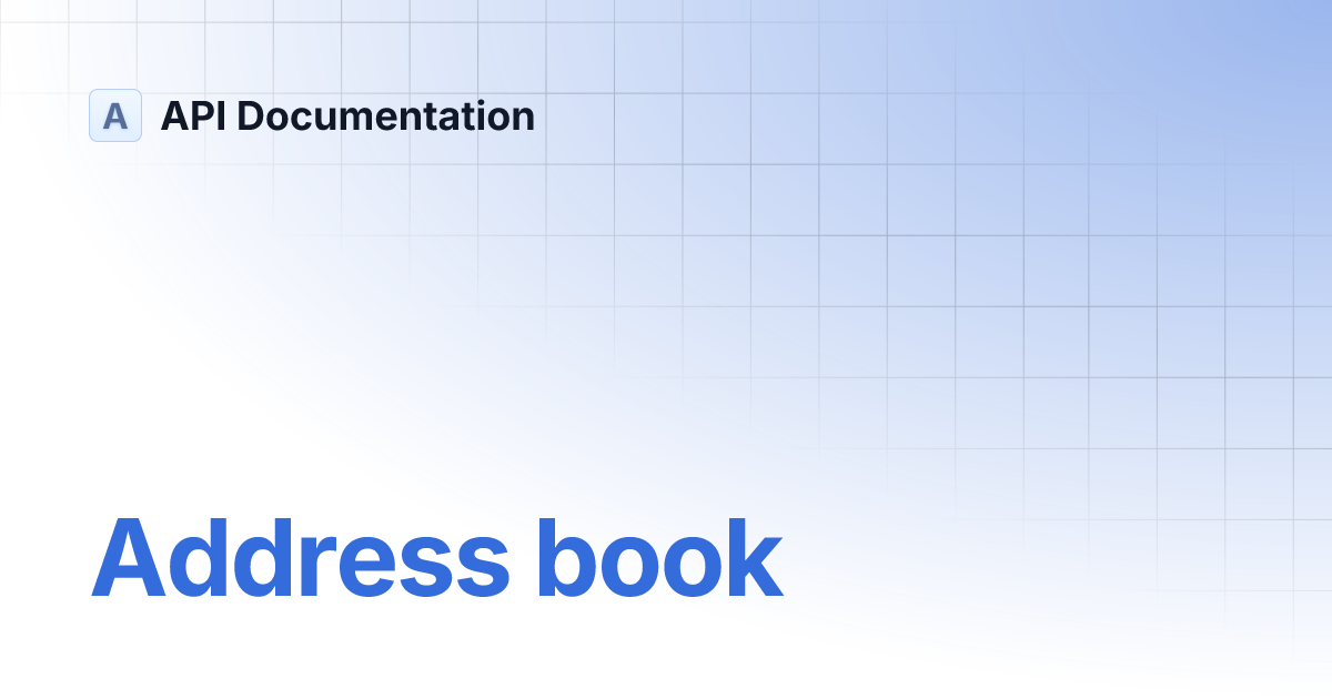 Address book | API Documentation